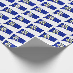 Connecticut State Outline Map and Seal Wrapping Paper | Zazzle