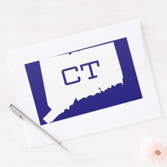 Connecticut State White Map CT Stickers | Zazzle