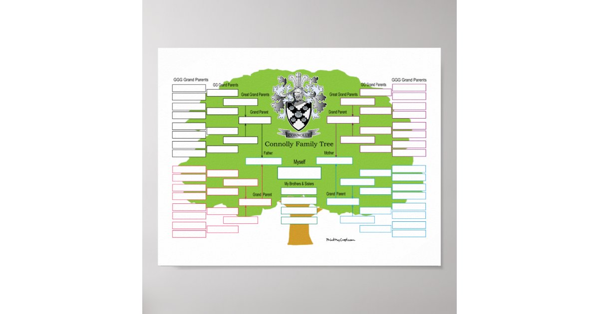 Connolly Family Tree Poster | Zazzle