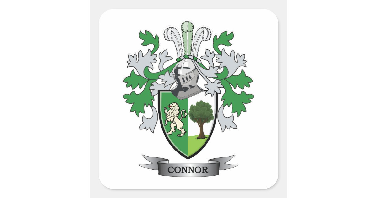 Connor Coat of Arms Square Sticker | Zazzle