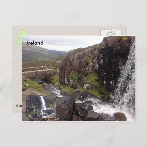 Connor Pass Waterfall, Dingle, Co. Kerry, Ireland. Postcard | Zazzle