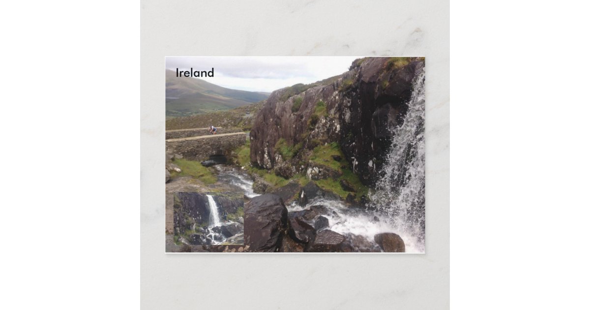 Connor Pass Waterfall, Dingle, Co. Kerry, Ireland. Postcard | Zazzle