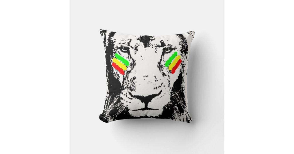 Conquering Lion Rasta Eye Black Throw Pillow | Zazzle