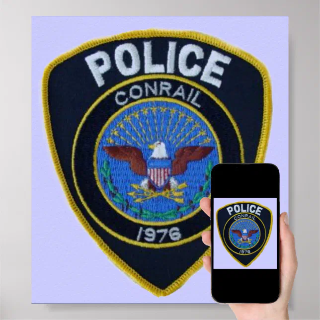 Conrail Railroad Police Patch Poster | Zazzle