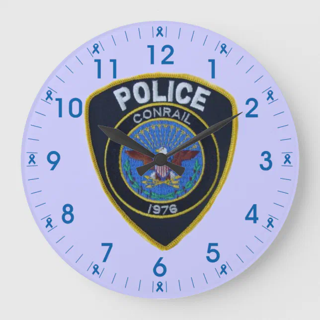 Conrail Railroad Police Patch Wall Clock | Zazzle