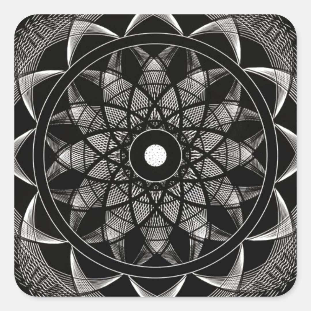 Consciousness - Sacred Geometry Mandala Square Sticker | Zazzle