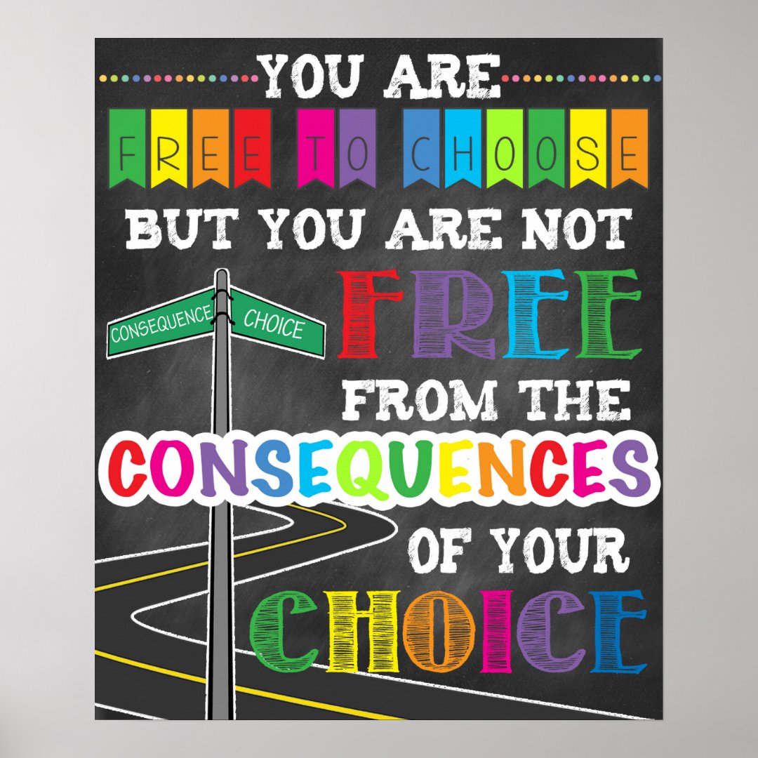 Consequences Poster Inspirational Art | Zazzle