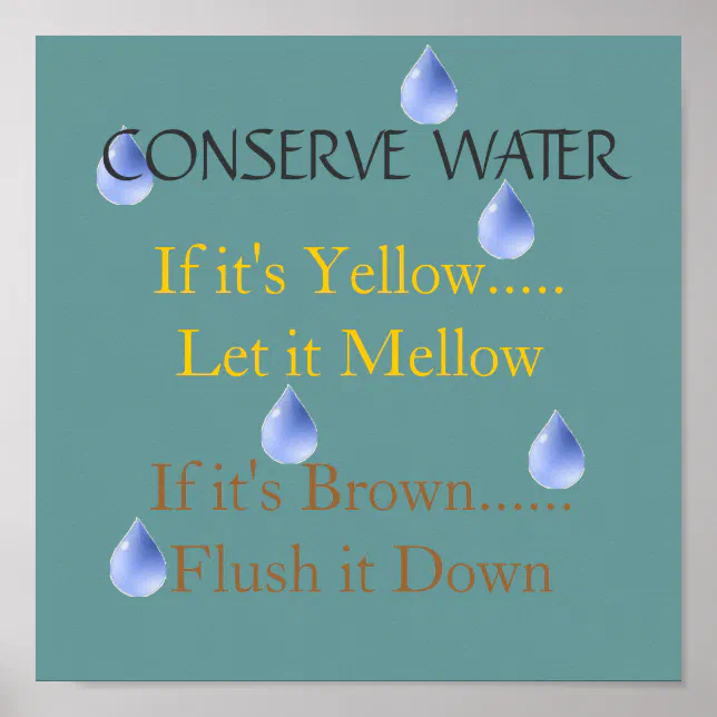Conserve water poster | Zazzle