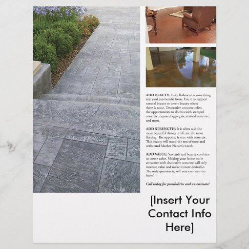 Consider Concrete Flyer for Solomon Contractors | Zazzle