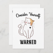 Consider Yourself Warned Evil Cat RSVP Card | Zazzle