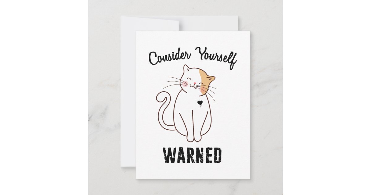 Consider Yourself Warned Evil Cat RSVP Card | Zazzle