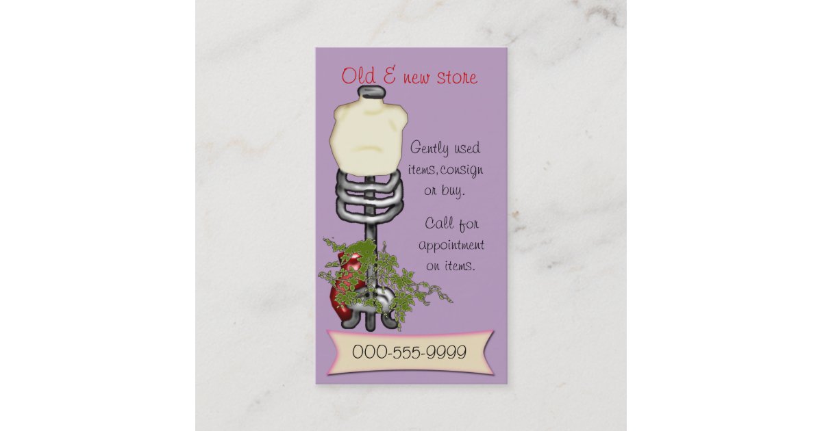 consignment store business card | Zazzle
