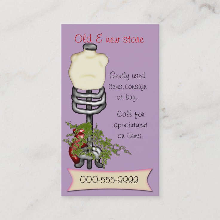 consignment store business card | Zazzle