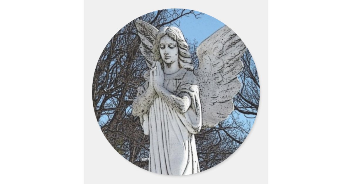 Consoling Angel • Sunshine Classic Round Sticker | Zazzle