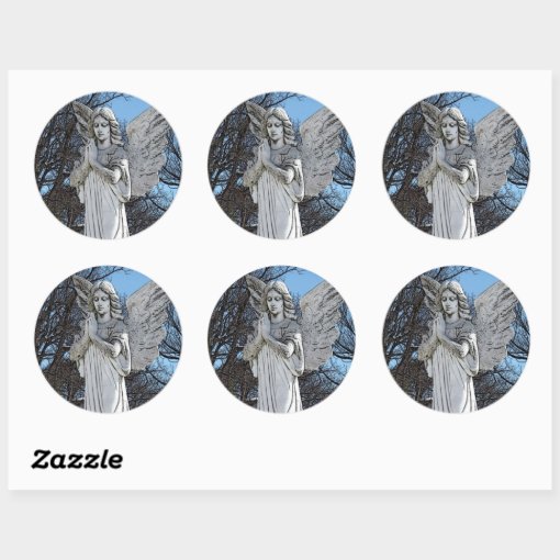 Consoling Angel • Sunshine Classic Round Sticker | Zazzle