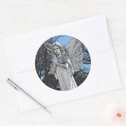 Consoling Angel • Sunshine Classic Round Sticker | Zazzle