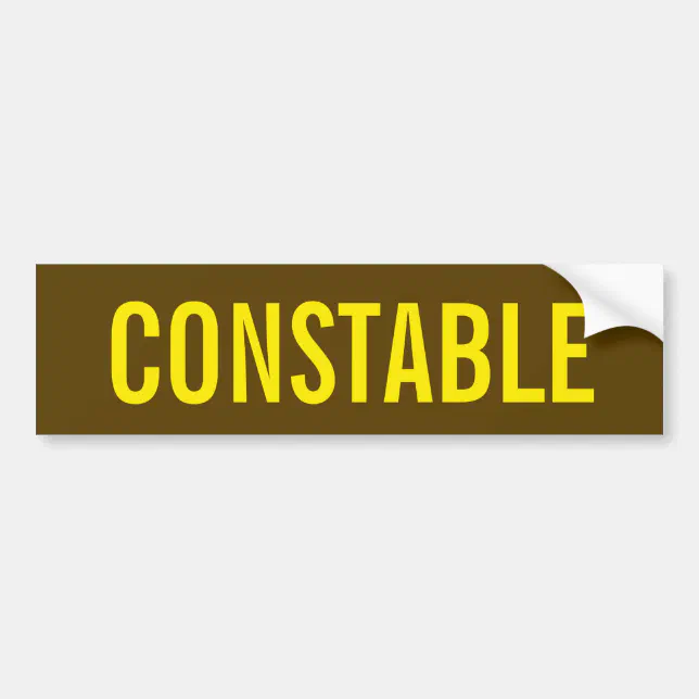 CONSTABLE - Golden Yellow Logo Emblem Bumper Sticker | Zazzle