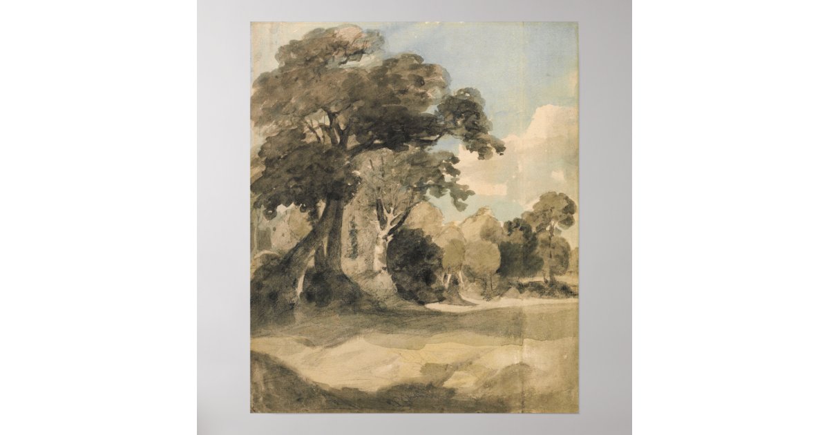 Constable - Trees In A Meadow Poster | Zazzle