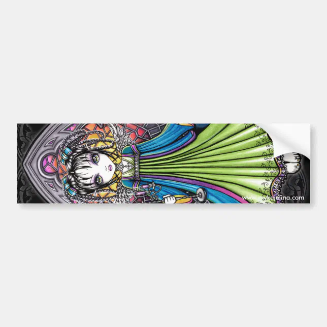 Constance Stained Glass Sunset Angel Bumper Sticker | Zazzle