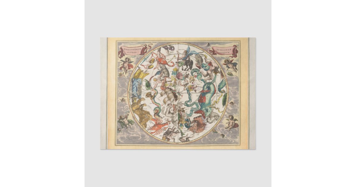 Constellation Sky Celestial Zodiac Star Map Tissue Paper | Zazzle
