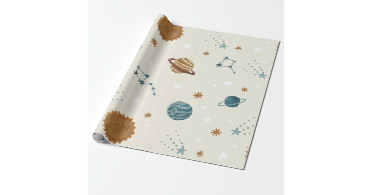 Constellation Space Theme Wrapping Paper | Zazzle