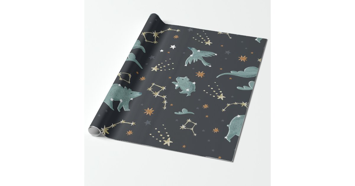 Constellation Space Theme Wrapping Paper | Zazzle