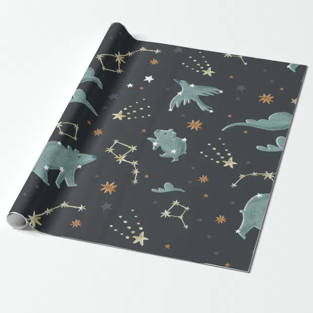 Constellation Space Theme Wrapping Paper | Zazzle