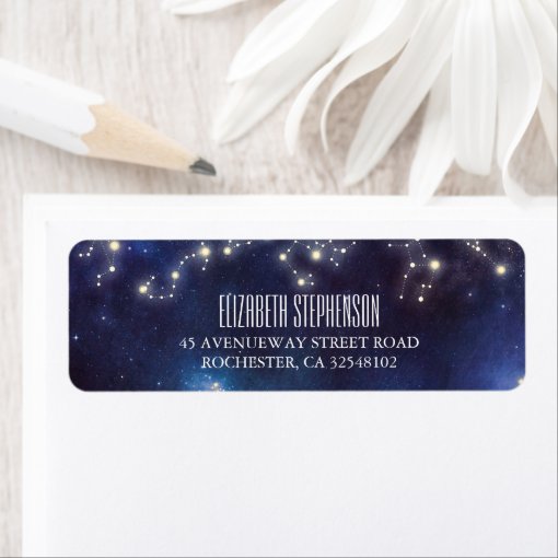 Constellation Starry Night Wedding Label | Zazzle