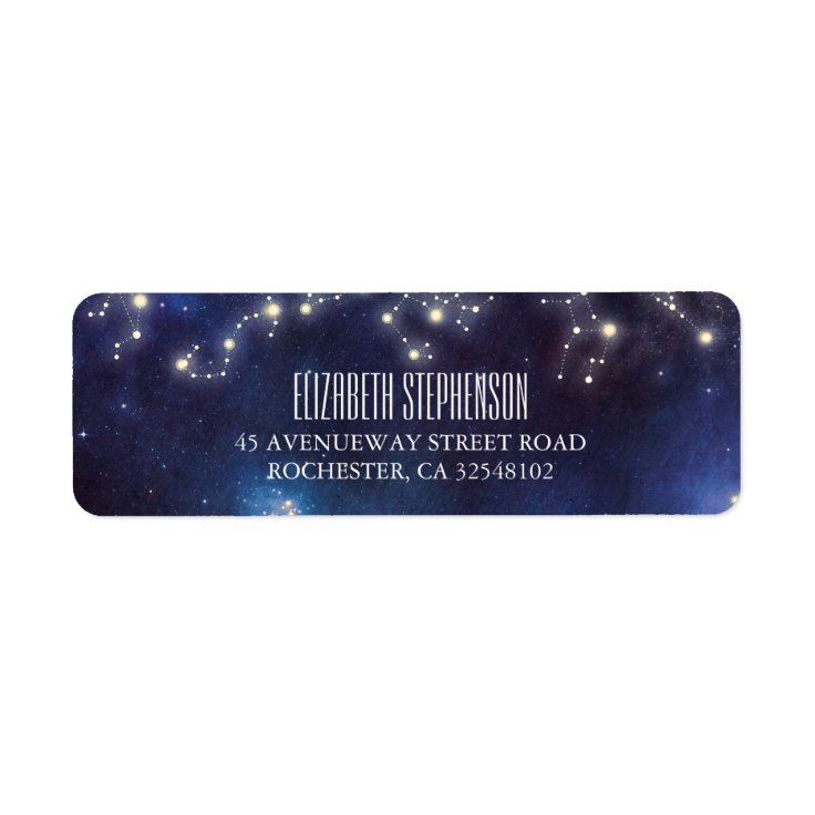 Constellation Starry Night Wedding Label | Zazzle