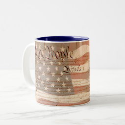 Constitution and the American flag Patriotic Two-Tone Coffee Mug | Zazzle