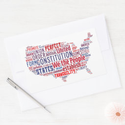 Constitution of the United States in Shape of USA Rectangular Sticker ...