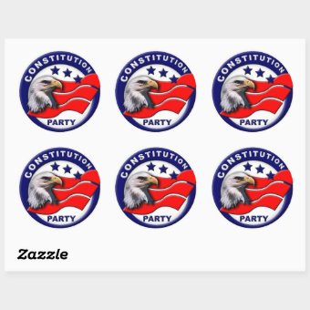 Constitution Party logo Classic Round Sticker | Zazzle