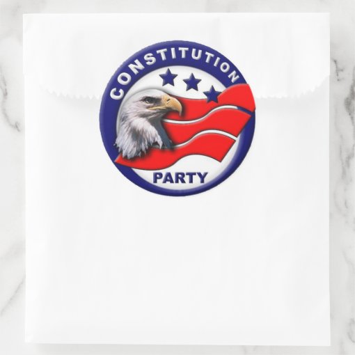 Constitution Party logo Classic Round Sticker | Zazzle