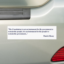 Constitution Quote by Patrick Henry Bumper Sticker | Zazzle