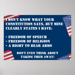CONSTITUTIONAL RIGHTS POSTER | Zazzle