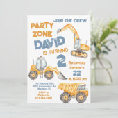 Construction 2nd Birthday Party Invitation | Zazzle