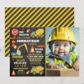 Construction 2nd Birthday Photo Invitation | Zazzle