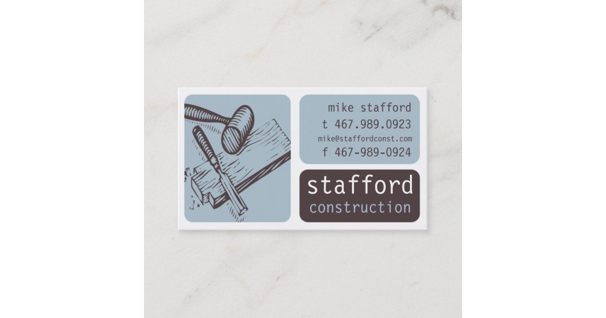 Construction and Carpentry Business Card | Zazzle.com