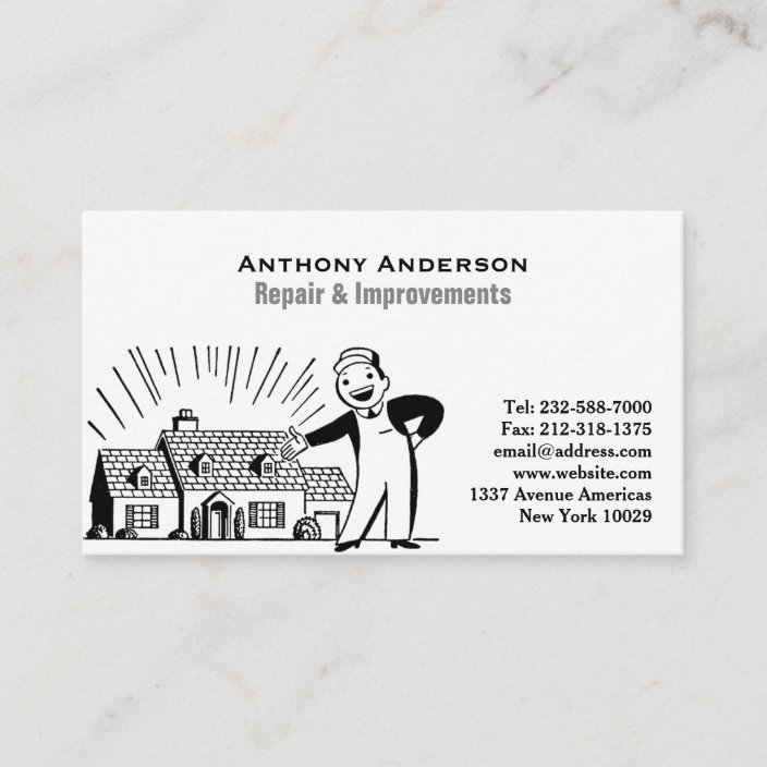 Construction and home improvement business card | Zazzle.com