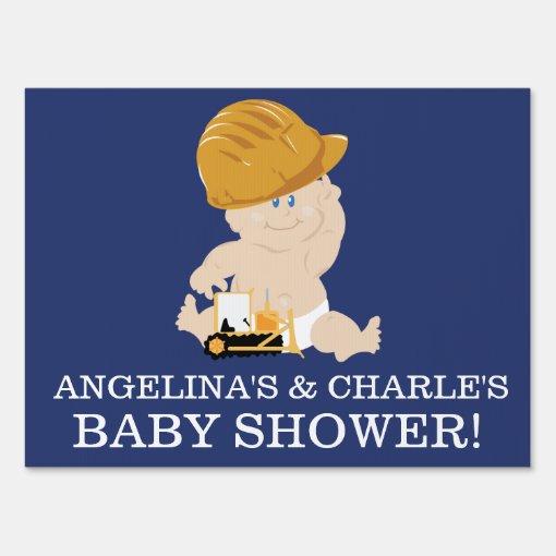 Construction Baby Custom Baby Shower Yard Sign | Zazzle