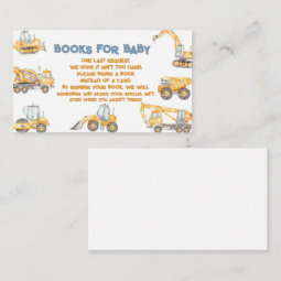 Construction Baby Shower Dump Truck Party Enclosure Card | Zazzle