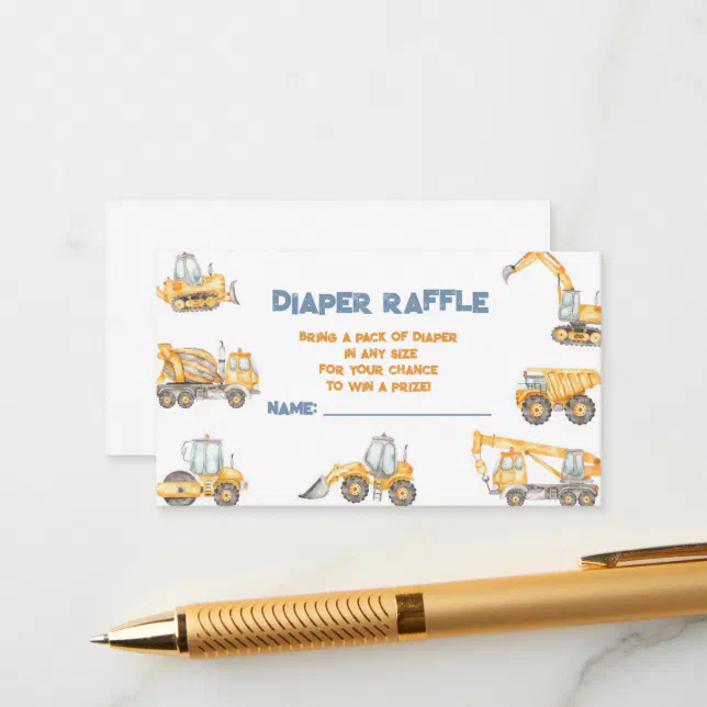 Construction Baby Shower Dump Truck Party Enclosure Card | Zazzle