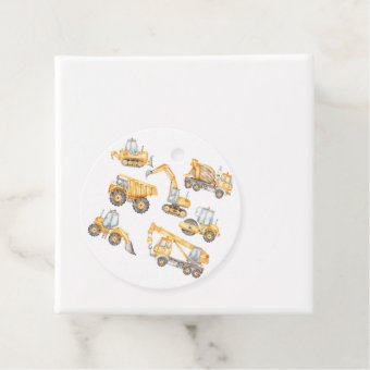 Construction Baby Shower Dump Truck Party Favor Tags | Zazzle