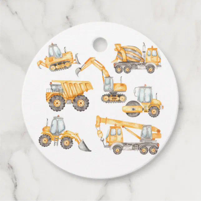 Construction Baby Shower Dump Truck Party Favor Tags | Zazzle
