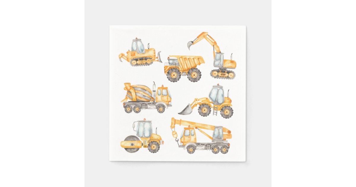 Construction Baby Shower Dump Truck Party Napkins | Zazzle