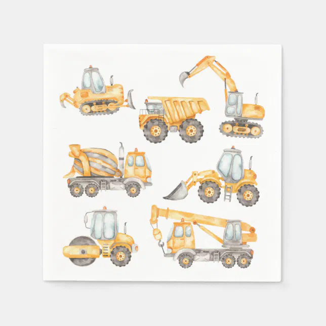 Construction Baby Shower Dump Truck Party Napkins | Zazzle