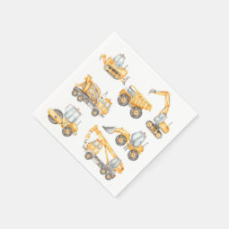 Construction Baby Shower Dump Truck Party Napkins | Zazzle