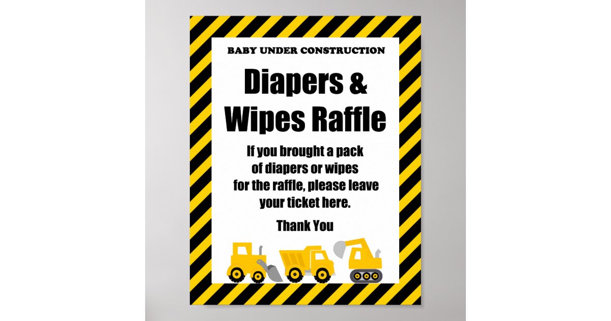 Construction Baby Shower Poster | Zazzle
