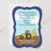 Construction Backhoe Boy Baby Shower Invitation | Zazzle