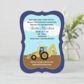 Construction Backhoe Boy Baby Shower Invitation | Zazzle